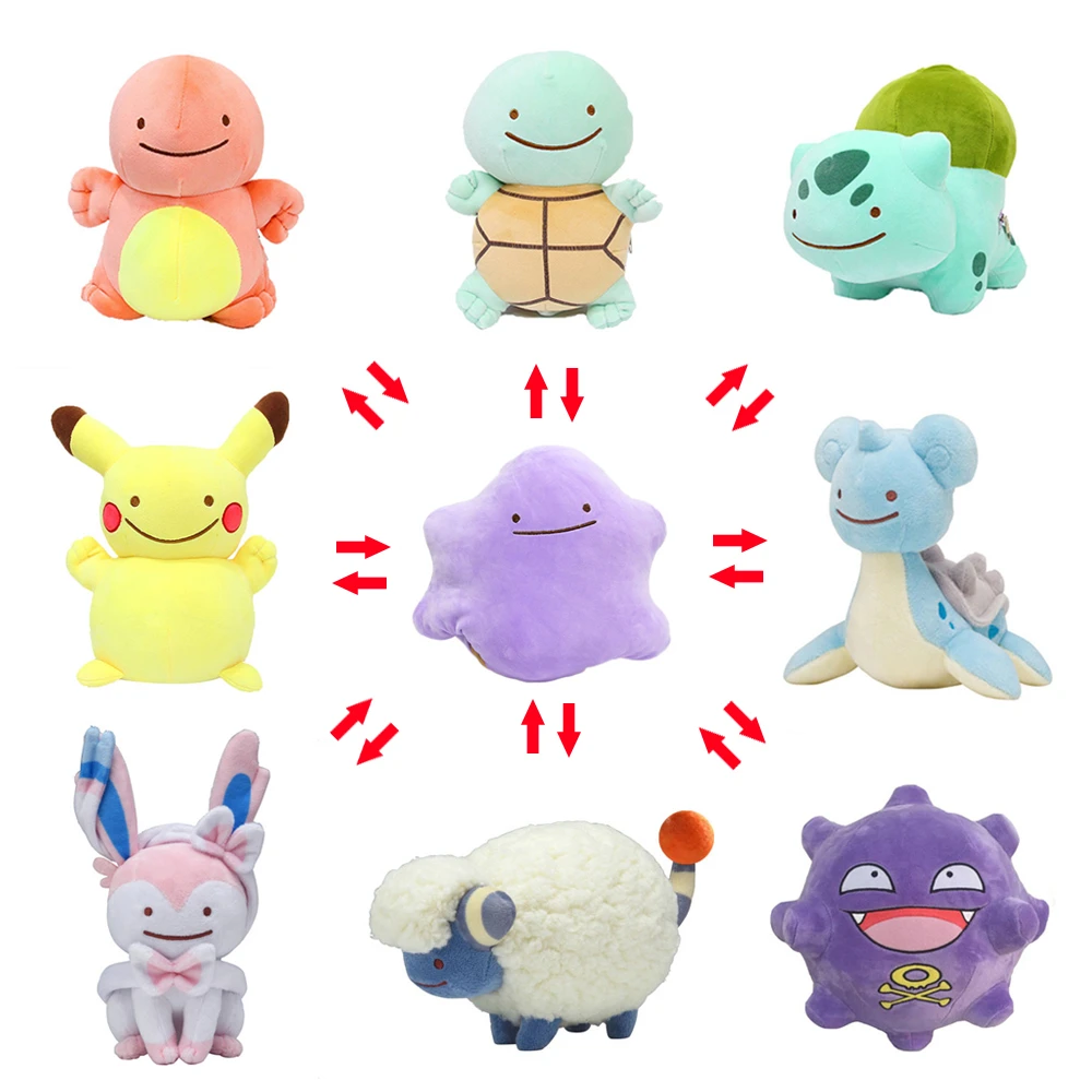 Pokemon Ditto Deformed Double Sided Flip Reversible Plush Toy Cartoon ...