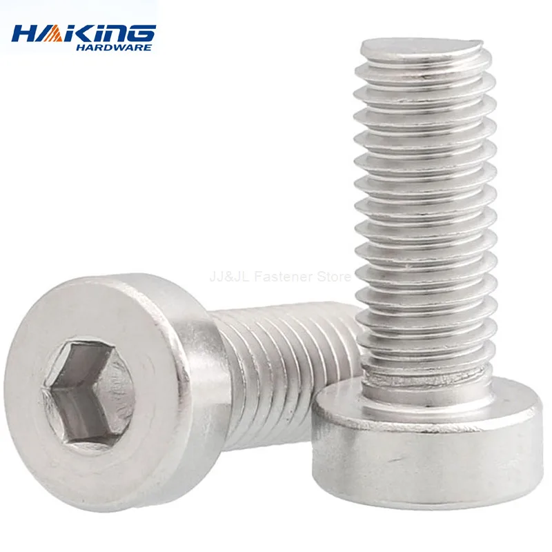 10/50 M3 M4 M5 M6 M8 304 Stainless Steel Thin Head Hexagon Socket Screw ...