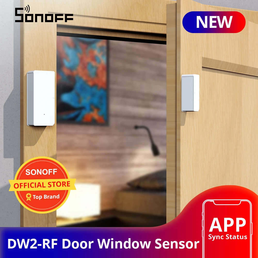 SONOFF DW2 RF 433Mhz Wireless Door Window Sensor App Notification Alerts For Smart Home Security ...