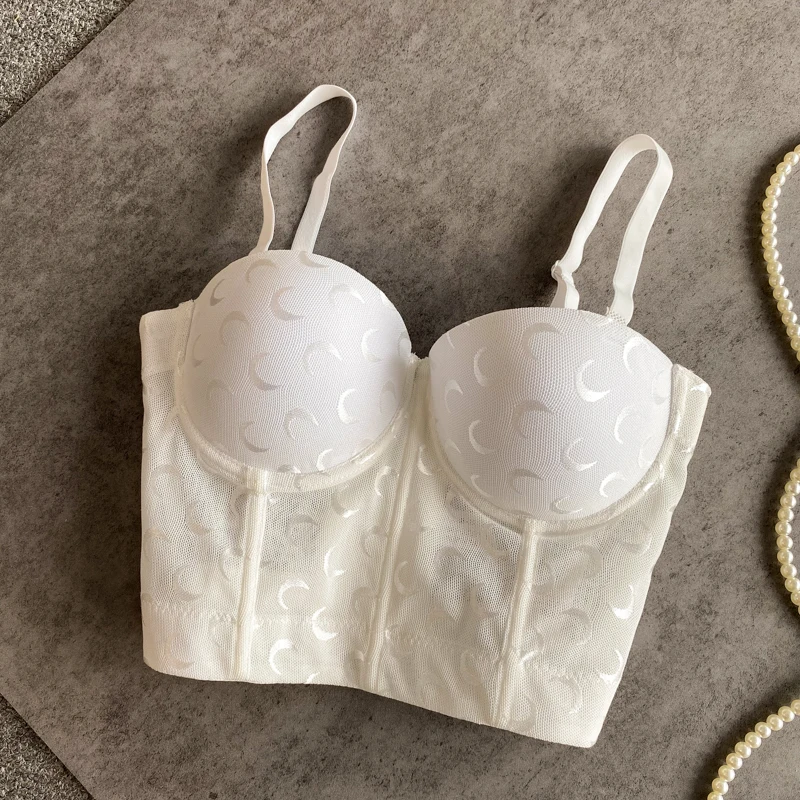 Moon Corset Top Camisole Debardeur Women Backless Short Sexy Binder Bra ...