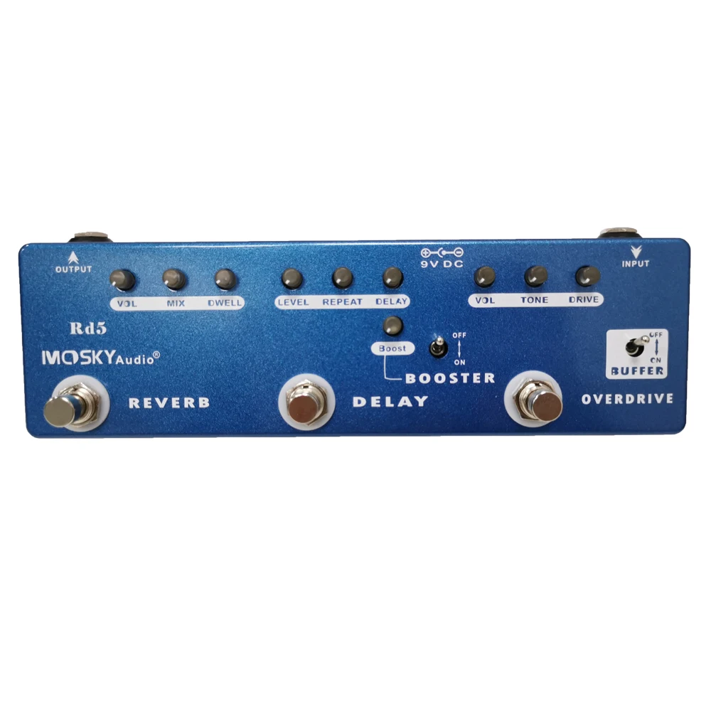 Mosky rd5 5 em 1 guitarra multi efeitos pedal impulsionador overdrive ...