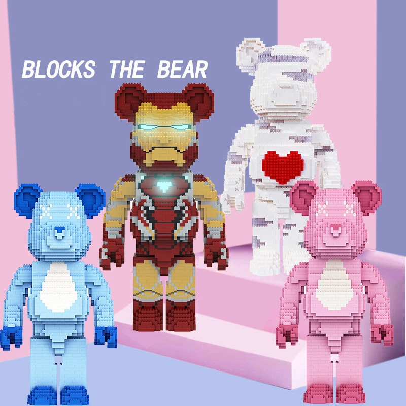 70cm New Net Red Moc Tide Play Love Violent Bear Building Block Model ...