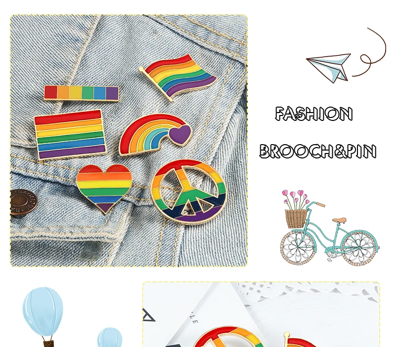 BROCHE,Pigment--Pins LGBT Drapeau Arc en Ciel Unisexes, broches en ...