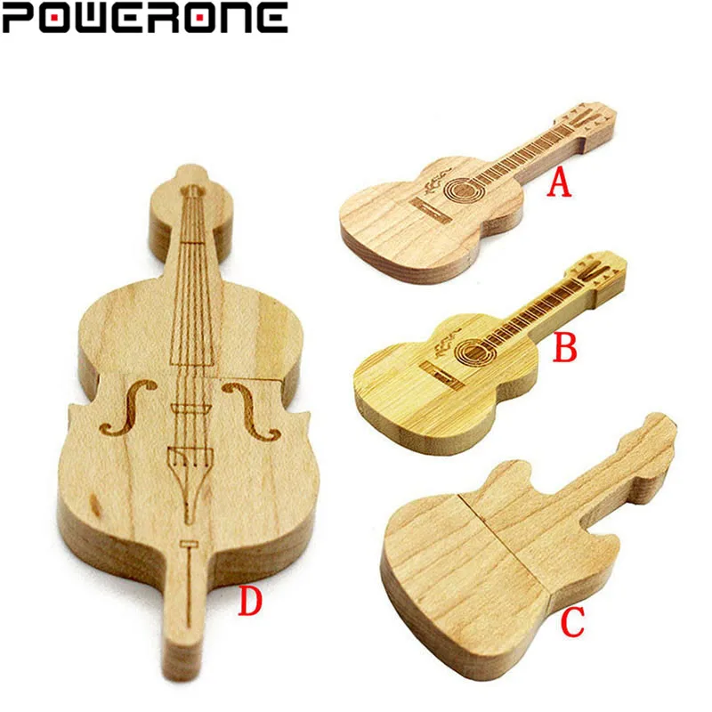 POWERONE USB 2,0 Holz Gitarren stil usb stick musik stift stick 4gb ...