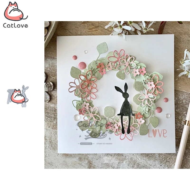 Rabbit Sitting Animal Metal Cutting Dies Scrapbooking Stencil Die Cuts ...