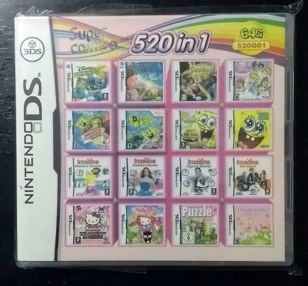 520 в 1 мульти игры Картридж для nintendo DS NDS NDSL NDSi 2DS 3DS(Multicart купить в OCHA.RU