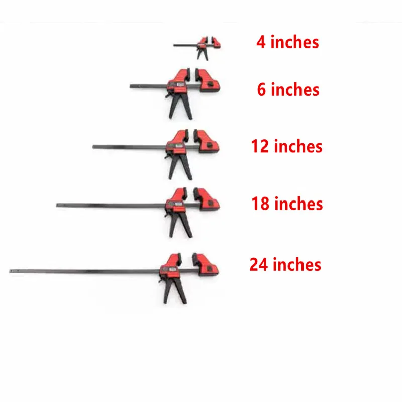 1-4Pcs-4-6-12Inches-Wood-Working-F-Clamp-Quick-Ratchet-Clip-Heavy-Duty ...