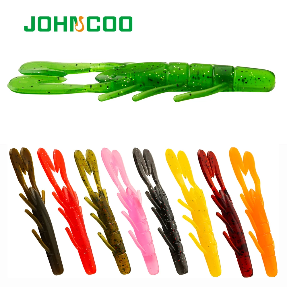 JOHNCOO Craw fish Baits Fishing Lure 90mm 5.5g 8pcs Craws Shrimp 2 Huge ...