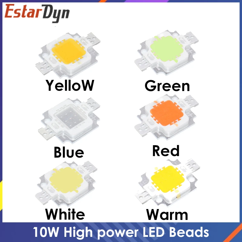 10W LED Integrated High power LED Beads 10W White/Blue/Red/Green/Yellow ...