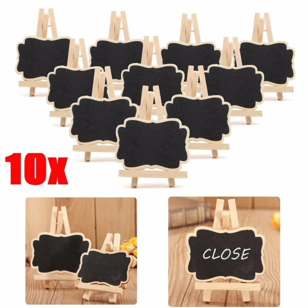 10pcs/set Mini Wooden Blackboard Chalkboard Stand Wedding Party Table ...