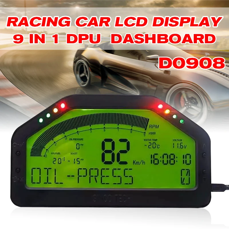 9 In 1 Dashboard Dpu Rally Car Race Gauge Dash Digital Gauge Display ...