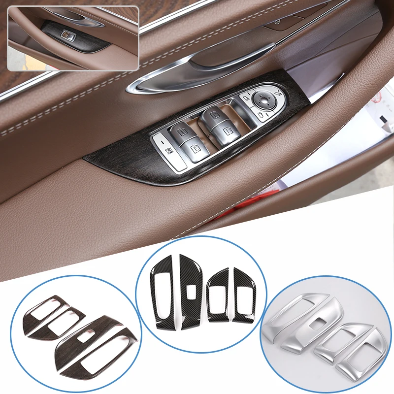 2 Styles LHD Car Window Lift Switch Panel Cover Trim Fit for Mercedes ...