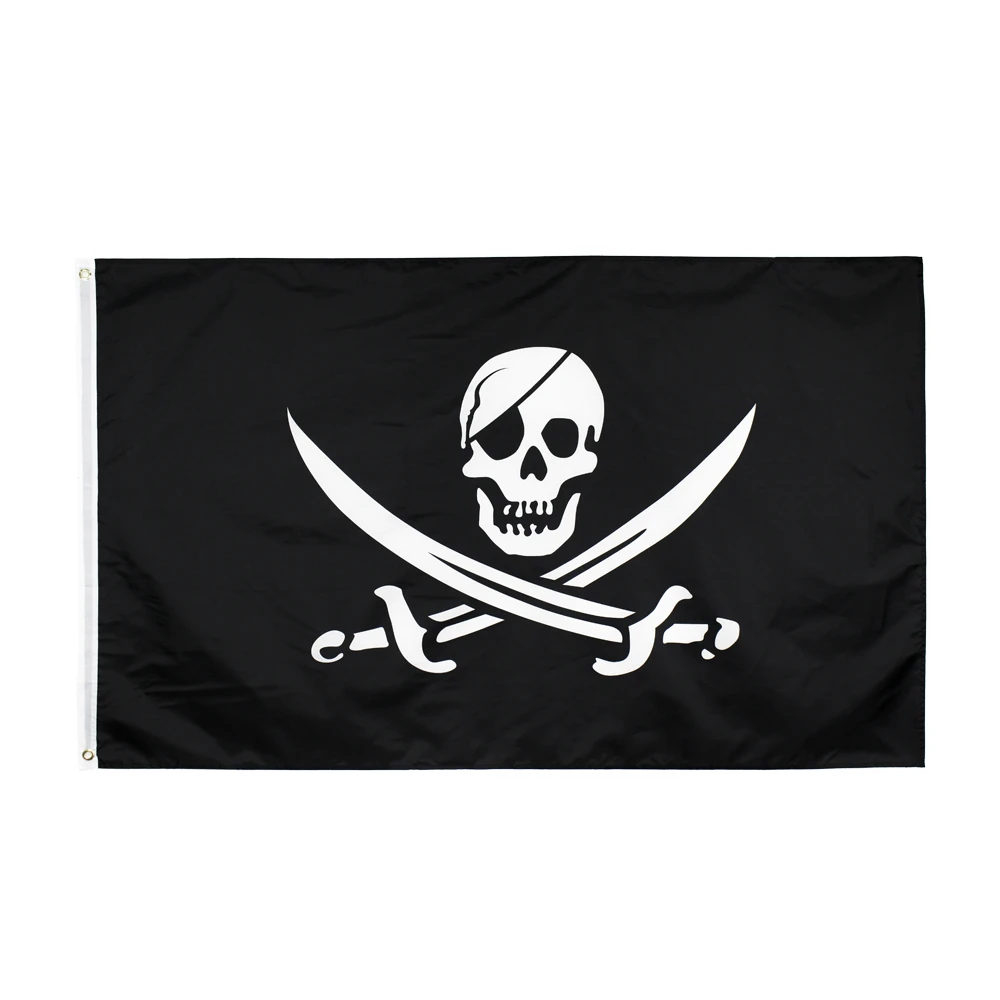 90x150cm Jack Rackham Skull Bone Pirate Flag - Flags - AliExpress