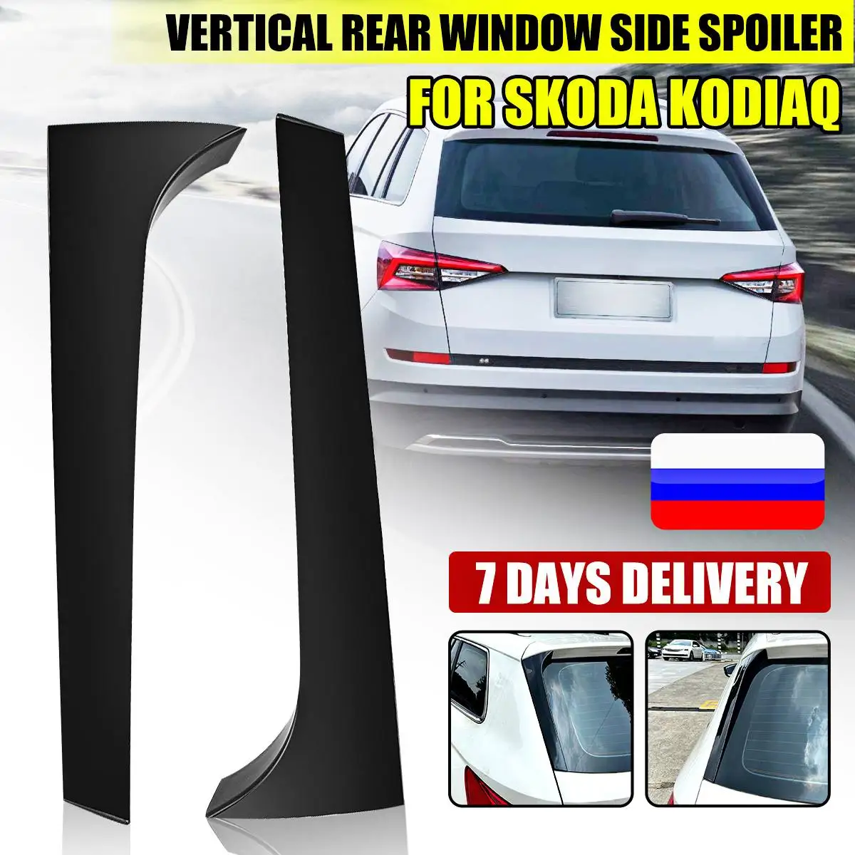 Pair Rear Window Side Spoiler Wing Canard Splitter Auto Replacement ...