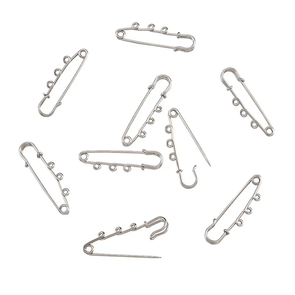10pc-3-Holes-Heavy-Duty-Large-Iron-Safety-Pins-2-05-Metal-Spring-Lock ...