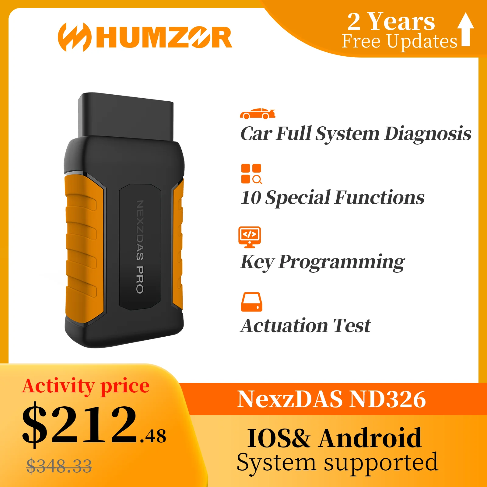 HUMZOR-NexzDAS-ND326-full-system-OBD2-Scanner-Car-Diagnostic-Tools-Key ...