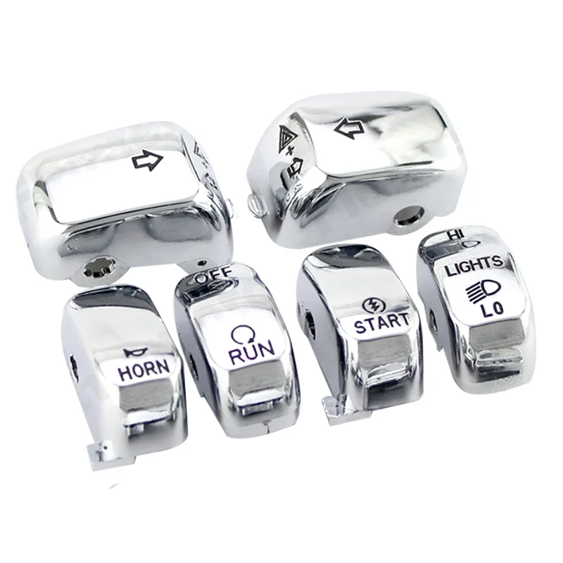 Motorcycle-Handlebar-Control-Accessories-Chrome-Switch-Caps-Button ...