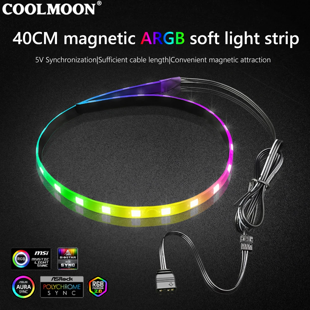 Coolmoon-led-light-bar-cm-ls40-5v-argb-sata-3pin-computador-desktop-l ...