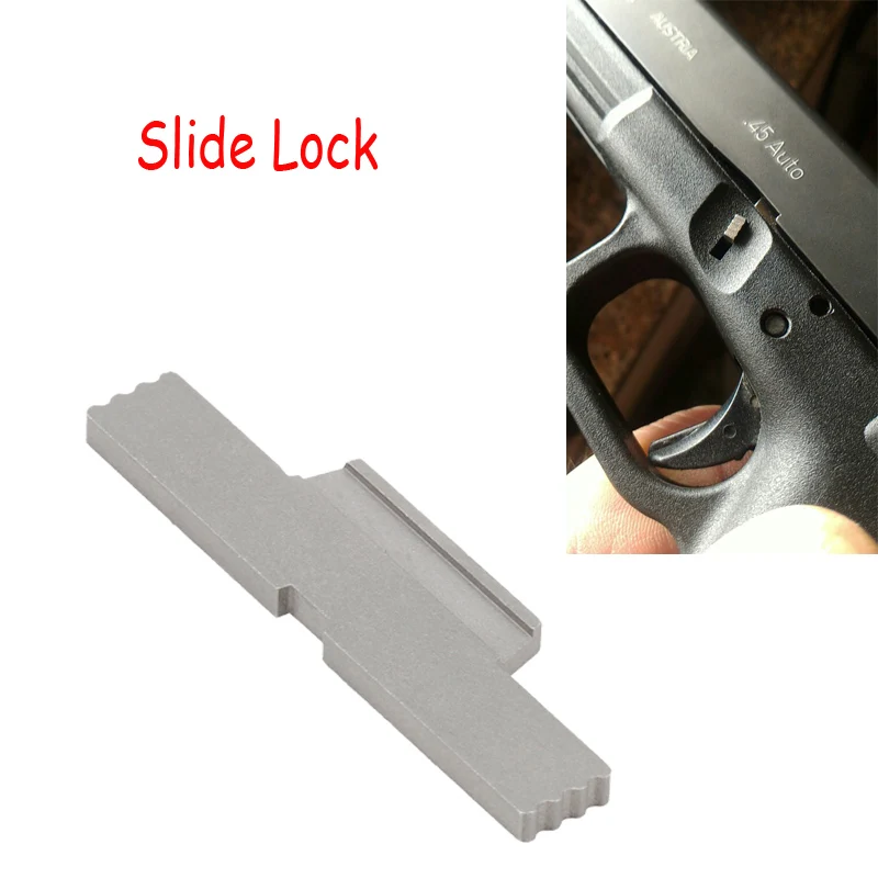 Extended Stainless Steel Slide Lock Lever for ALL Glock 17, 19, 22, 23 ...