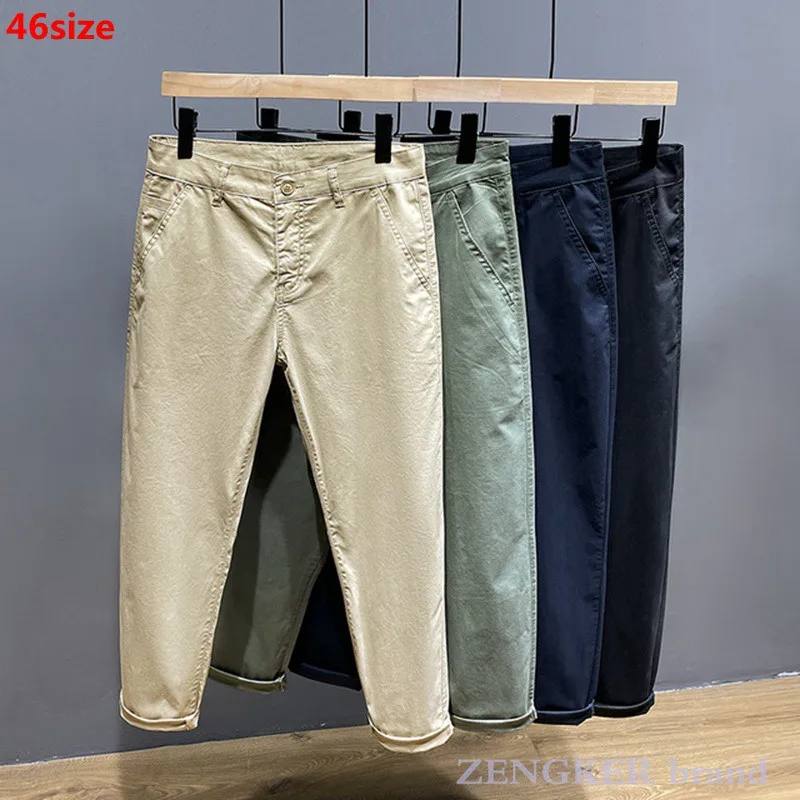 Summer men's casual pants thin section nine point pants trendy black ...
