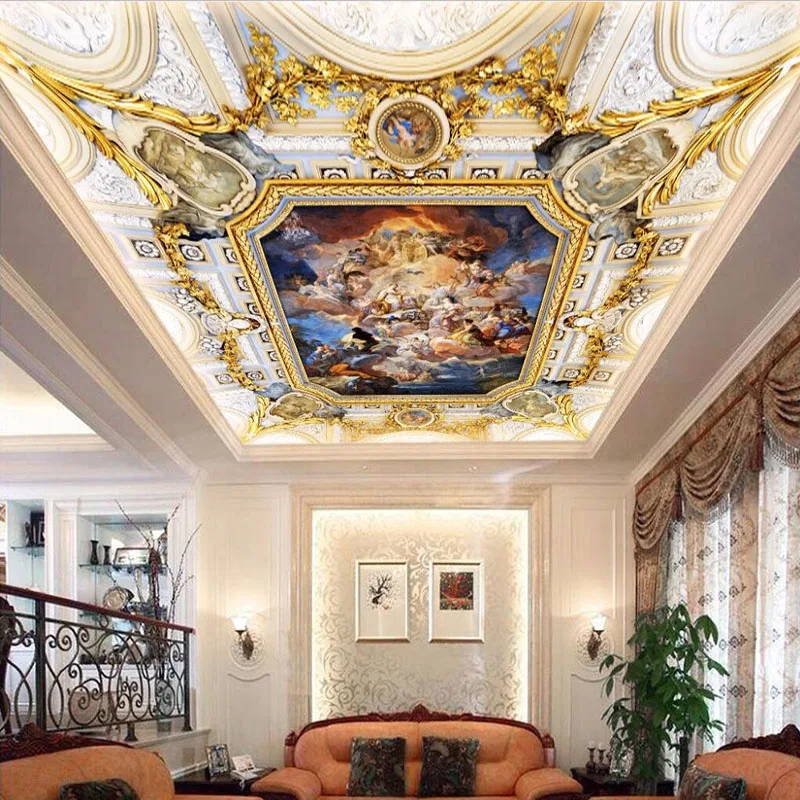 Custom Mural Wallpaper European Style Angel Oil Painting Mural Living ...