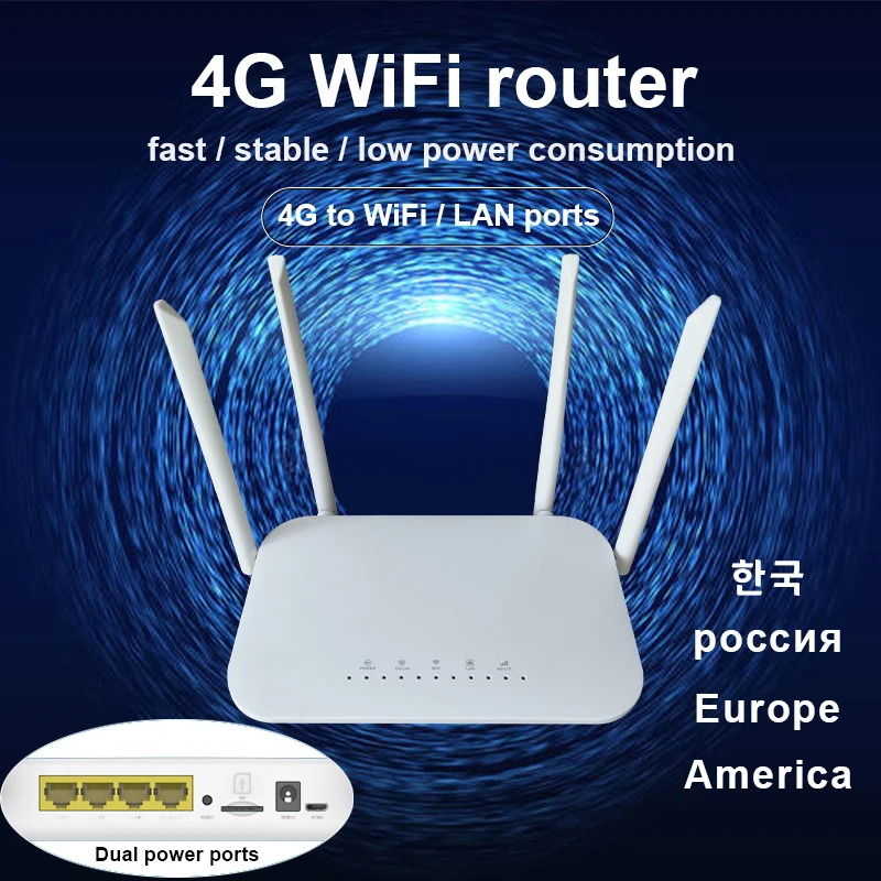 LTE CPE 4G wifi router tarjeta SIM Hotspot CAT4 32 usuarios RJ45 WAN ...