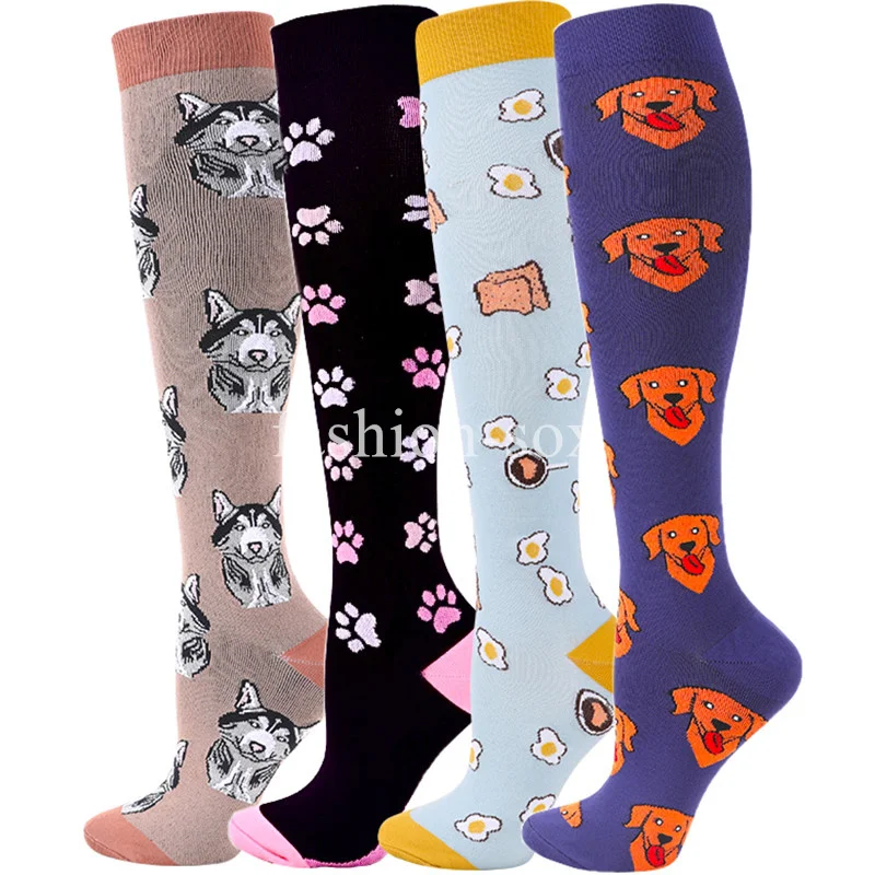 Women-Men-Compression-Socks-Cat-Dog-Animal-Prints-High-Stockings ...
