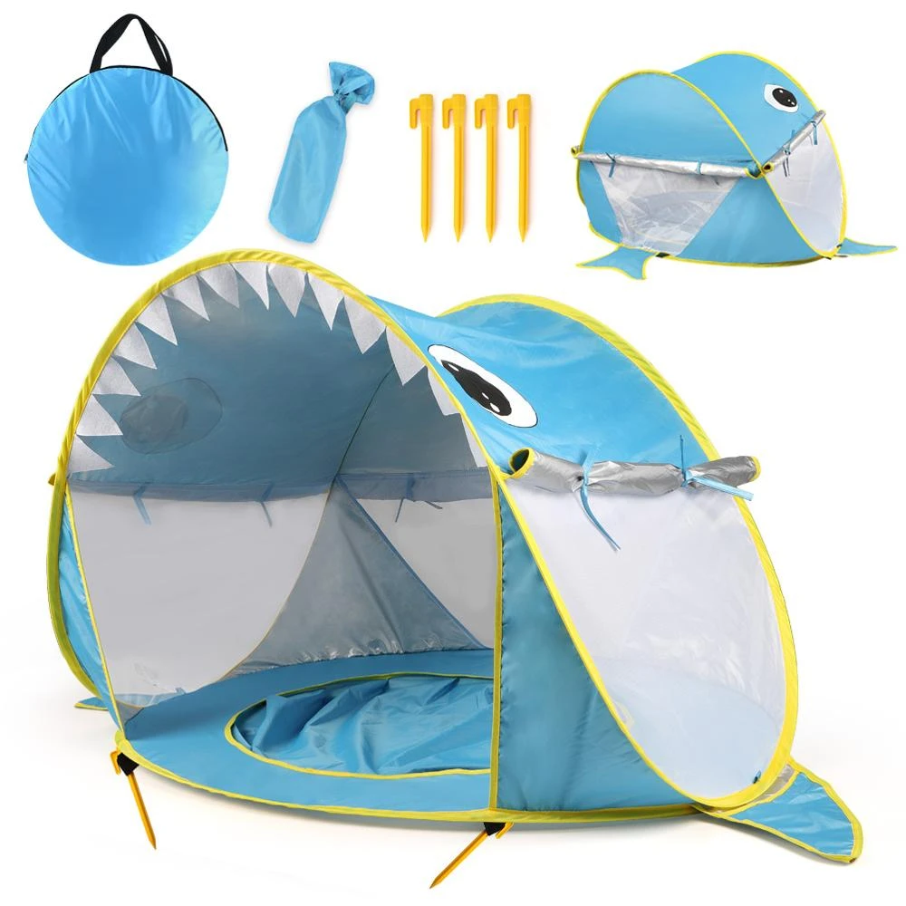 Baby Beach Tent Uv-protecting Sunshelter With A Pool Baby Kids Beach ...