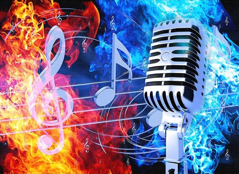 Microphone Wallpaper Fire