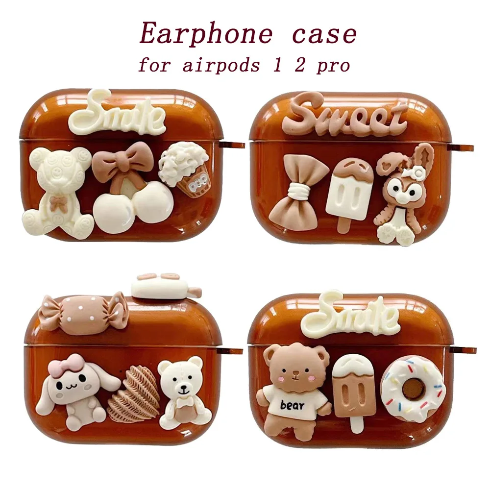 cute Chocolate Model Soft plastic Case For AirPod 1 2 Cover Earphone ...