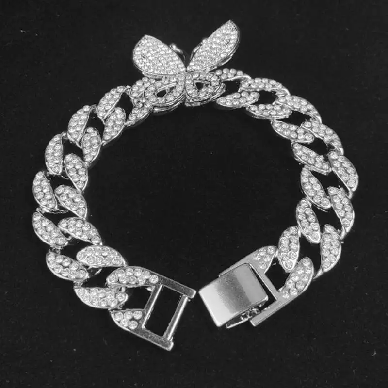 Hip Hop Bling Iced Out Men's Rapper Bracelet Full Rhinestone Pave With ...