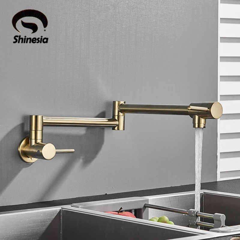 Shinesia Brushed Golden Kitchen Faucet Single Cold Water Single Lever ...
