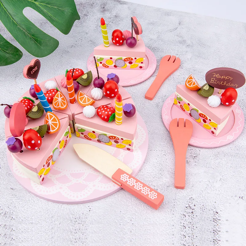 Wooden-Kitchen-Toys-Cake-Food-DIY-Pretend-Play-Cutting-Birthday-Toys ...