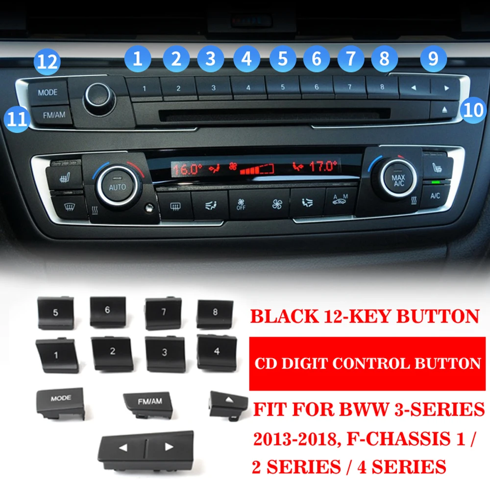 ABS-Car-Air-Conditioner-CD-Digital-Control-Key-Button-Cover-Trim ...