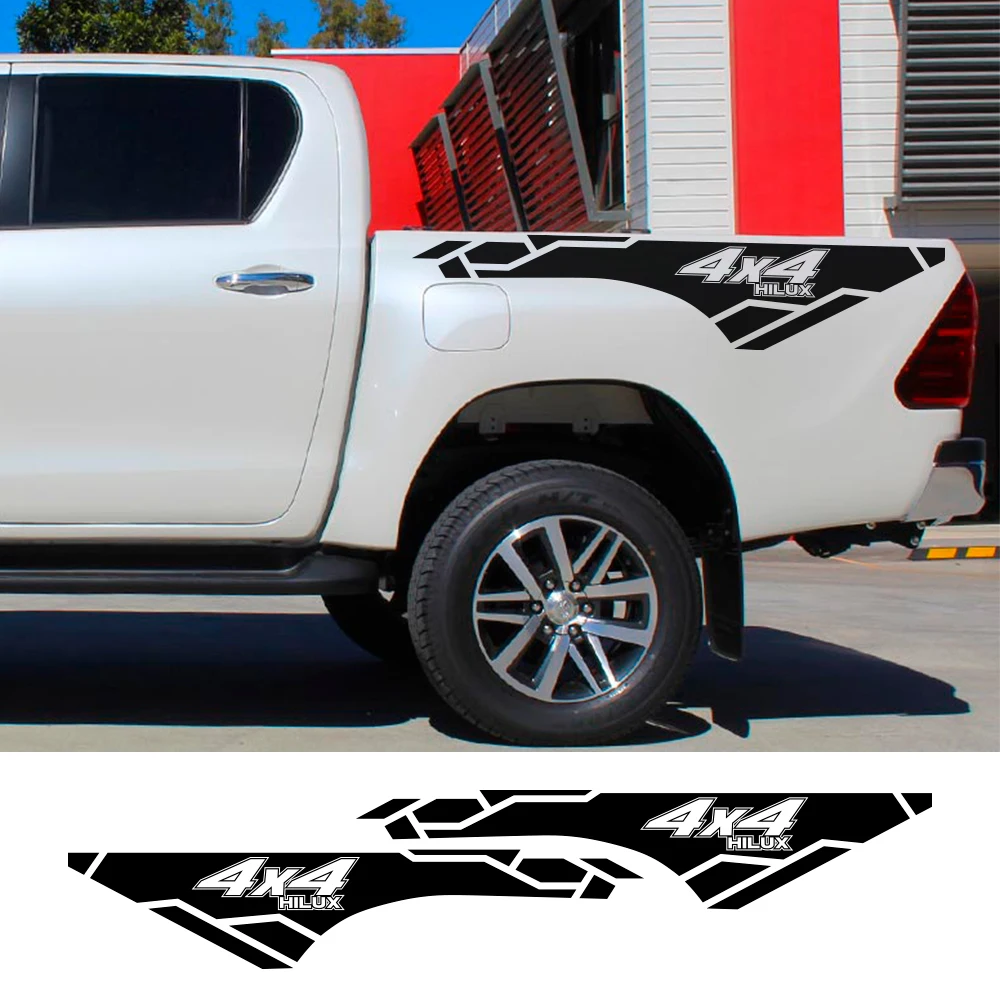 2PCS Automobile Trunk Side Vinyl Film Car Sport 4x4 Stickers For Toyota ...