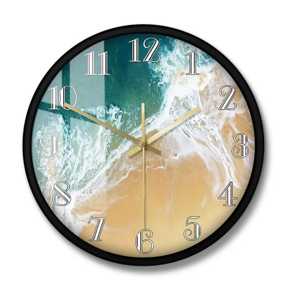 Coastal Beach House art Ocean Wave Wall clock Home & Living Home Décor ...