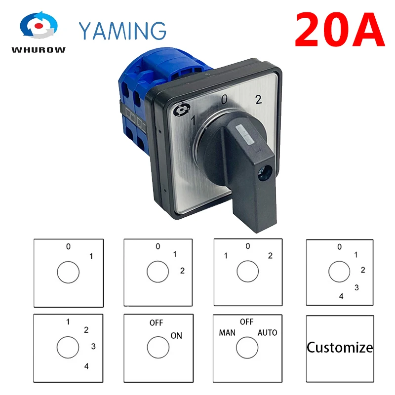 Electric 2/3/4 Position 8 Terminals Rotary Cam Changeover Switch With ...