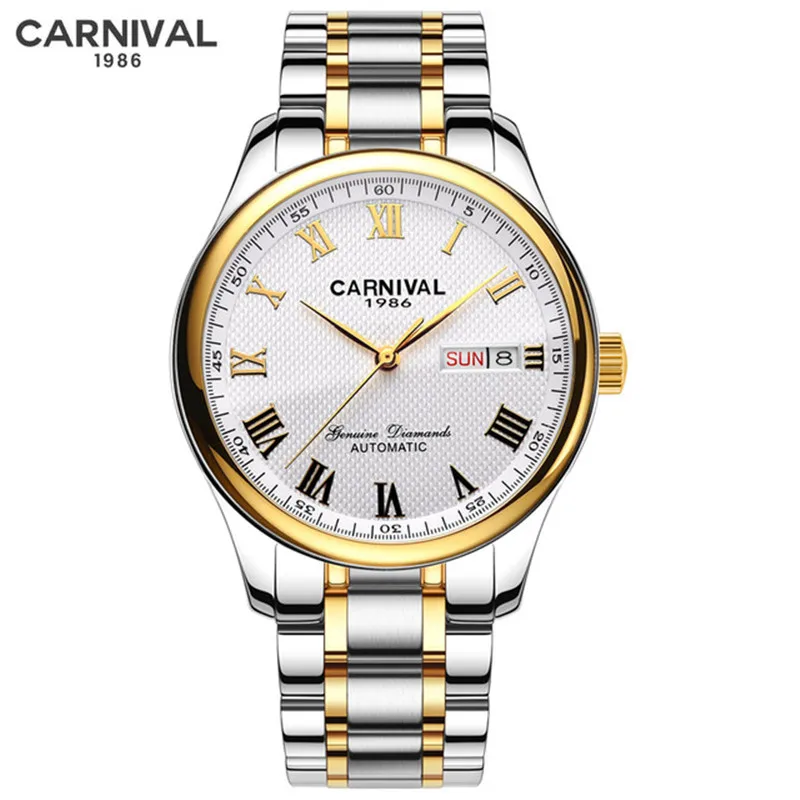 CARNIVAL Top Brand Gold Automatic Watch Men Fashion Business Mechanical ...
