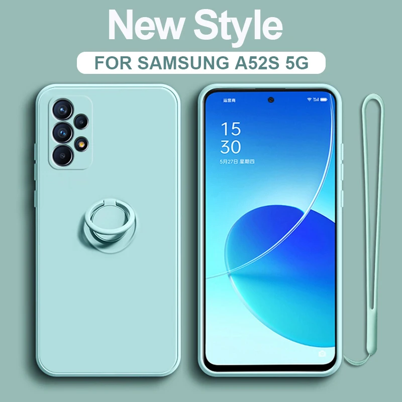 Capa de suporte de silicone líquido a52s 5g a52 A53 A54 Capa traseira para Samsung Galaxy A52s A ...