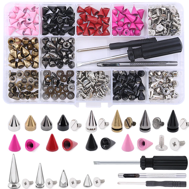Handmade-Punk-Buttons-Rivets-Set-Cone-Studs-Spikes-for-Clothes ...