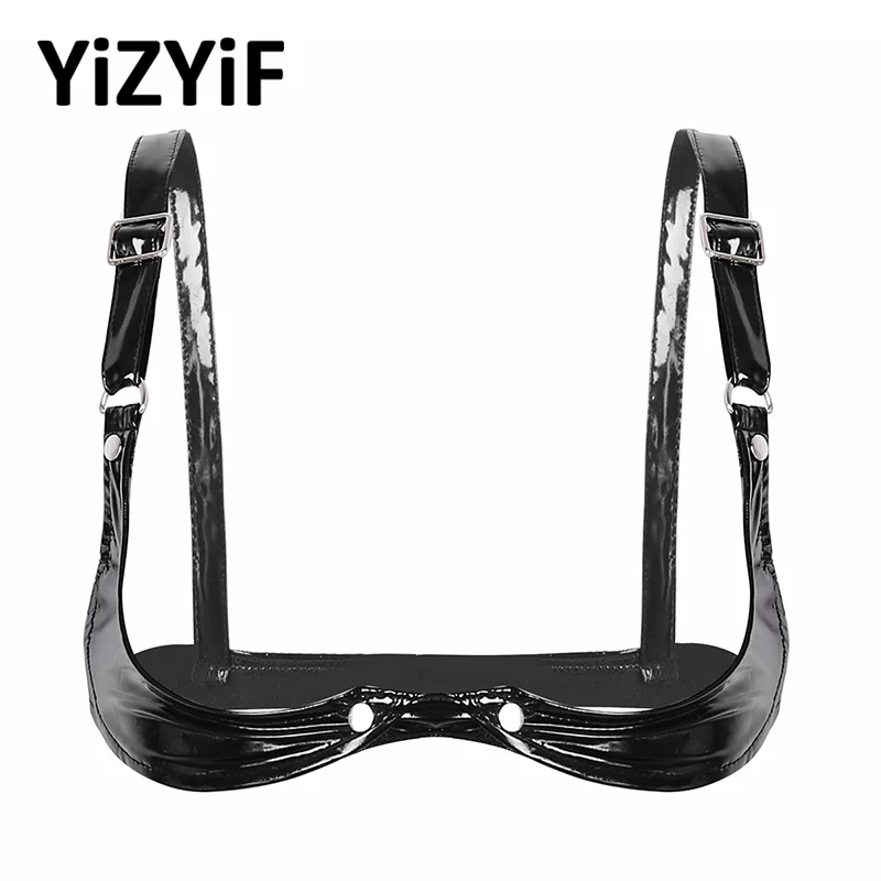 Womens Open Cups Bra Top Sexy Lingerie Exotic Top Adjustable Spaghetti ...