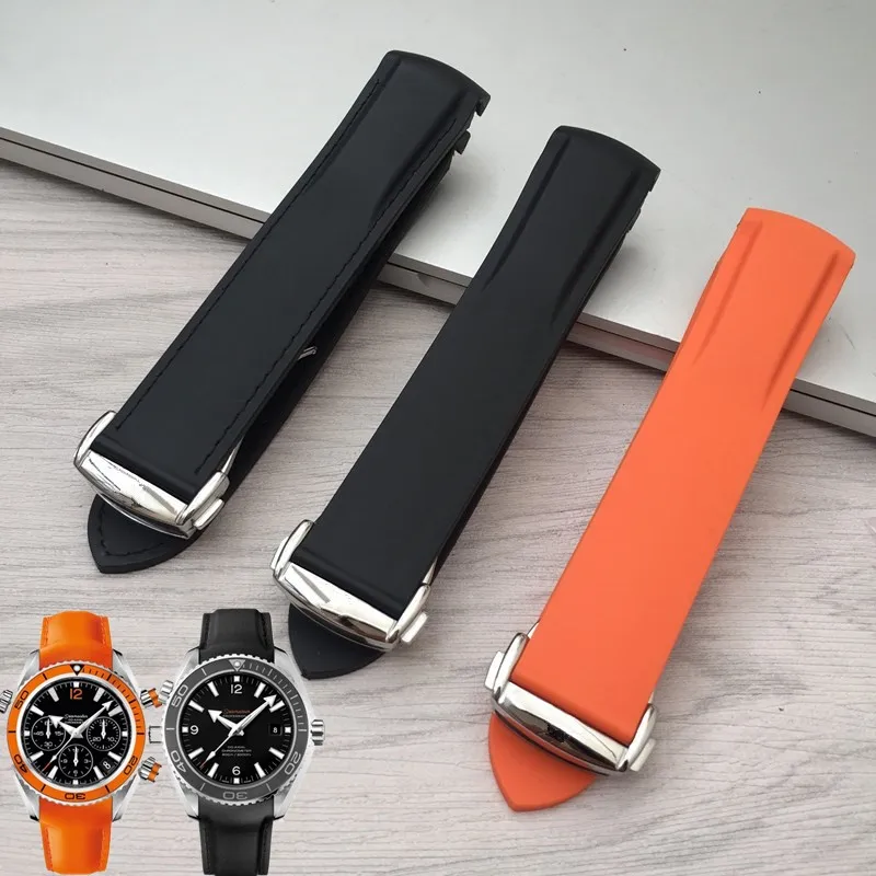 20mm 22mm Silicone Watches Bands For Omega Seamaster Planet Ocean Watch ...