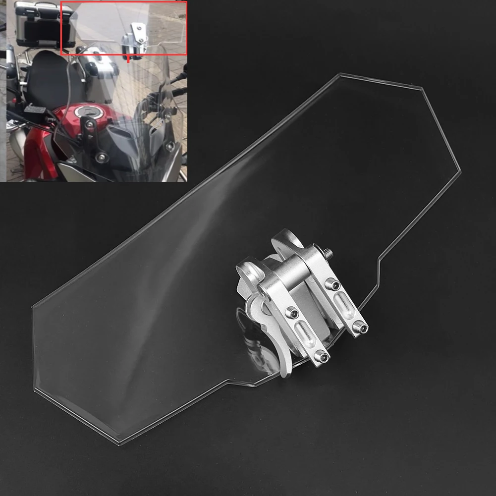 Motorcycle-Universal-Clear-Adjustable-Windscreen-Wind-Deflector ...