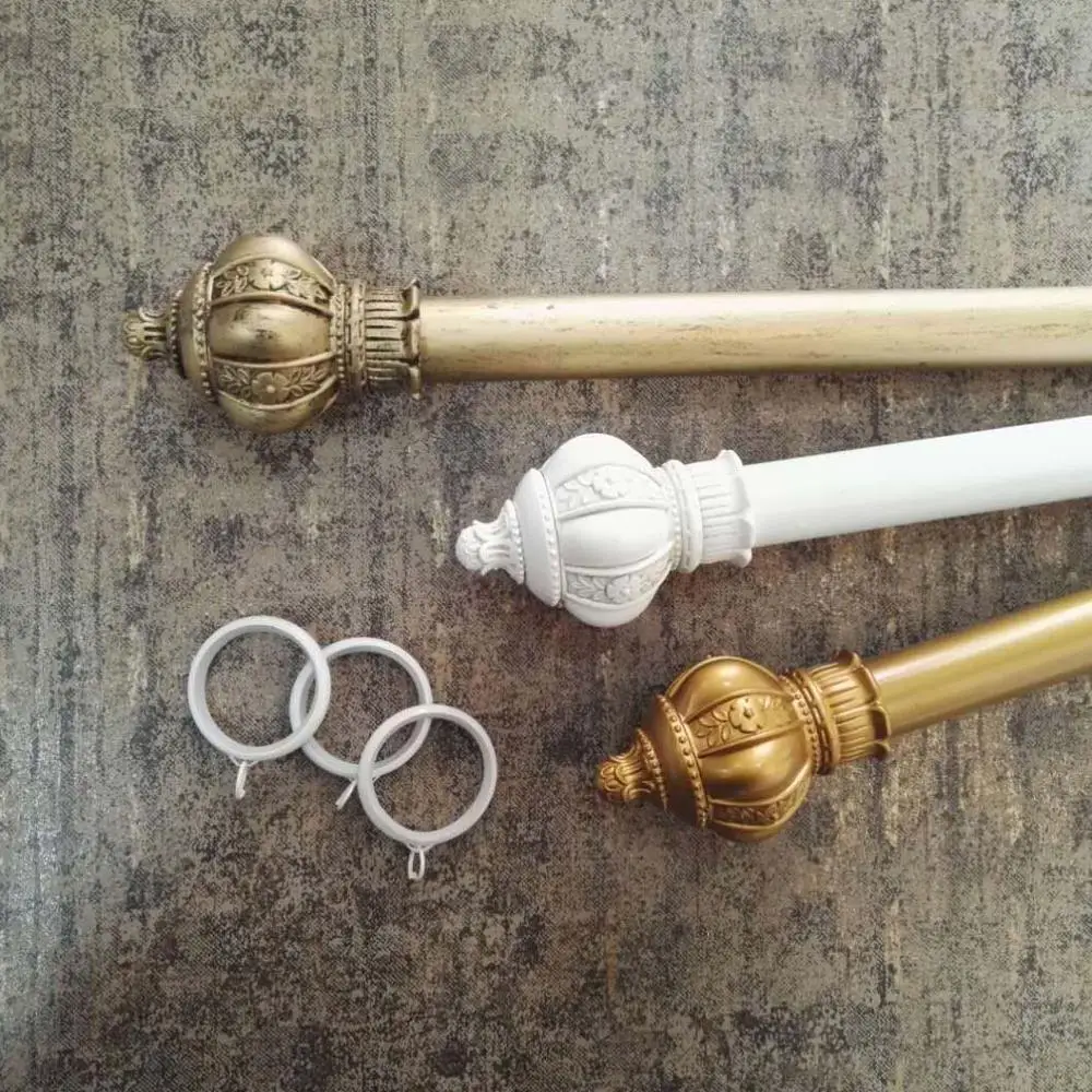 French-style-retro-white-curtain-rod-mute-Roman-rod-gold-European-and ...