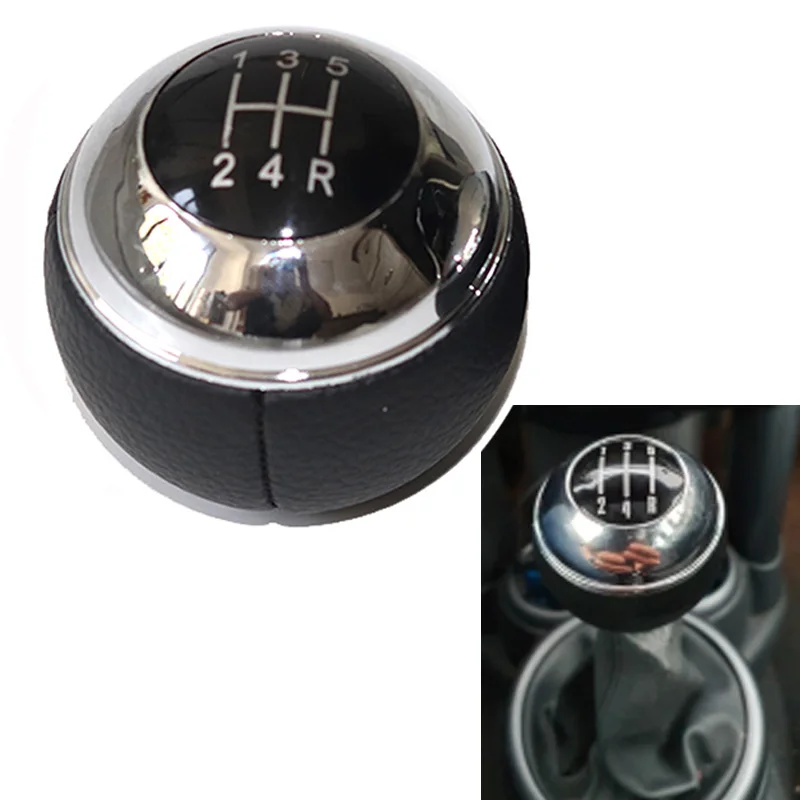 Levier-pommeaux,Pommeau de levier de vitesse en cuir chromé, pour Mini ...