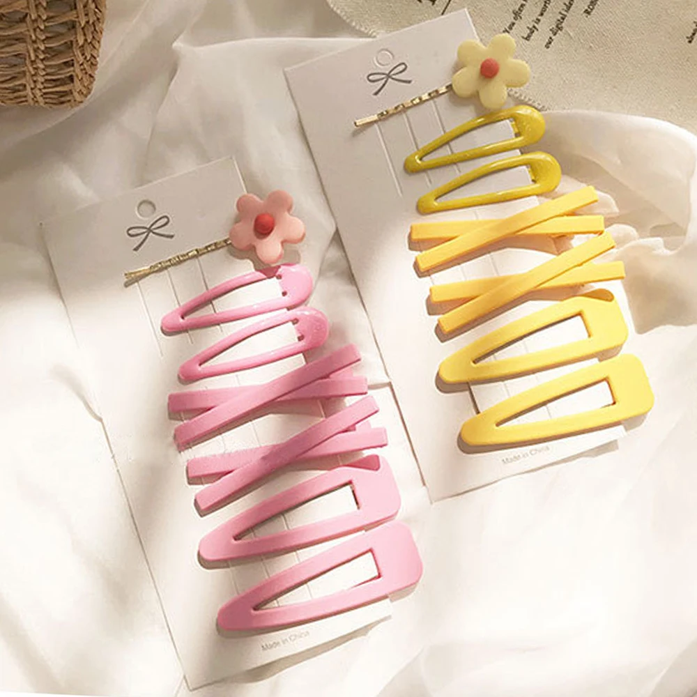 7 unids/set de broches de pelo esmaltados con broche de flores para el ...