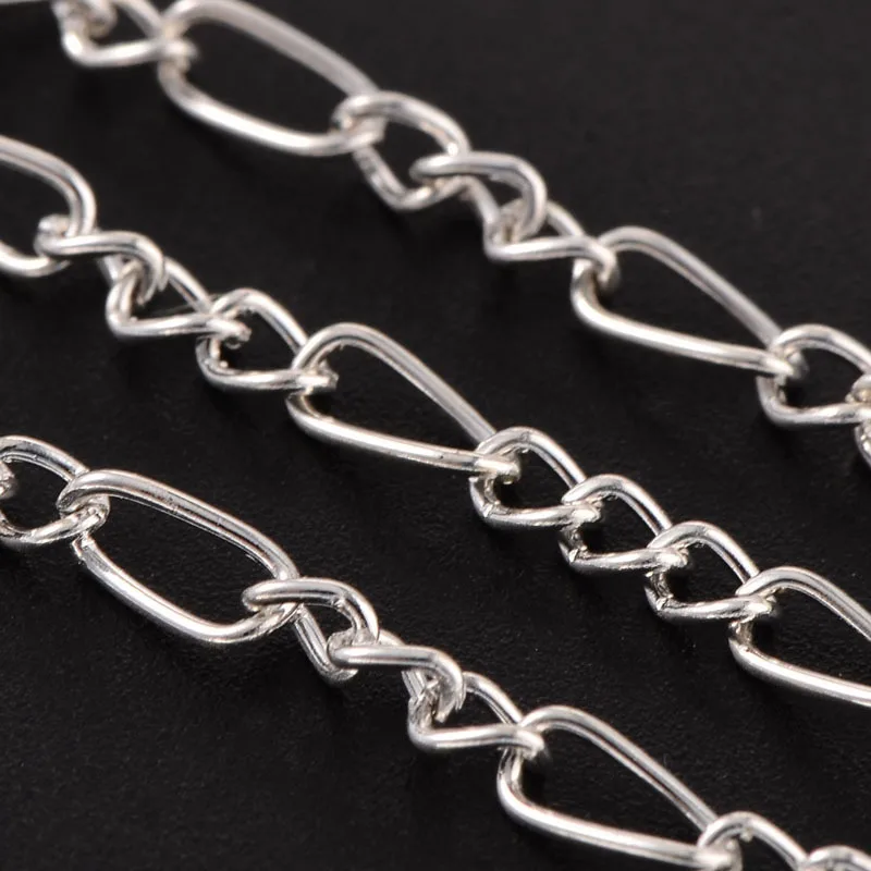 10ft of Silver Tone Iron Handmade Chains Mother-Son Chains No.5YN ...