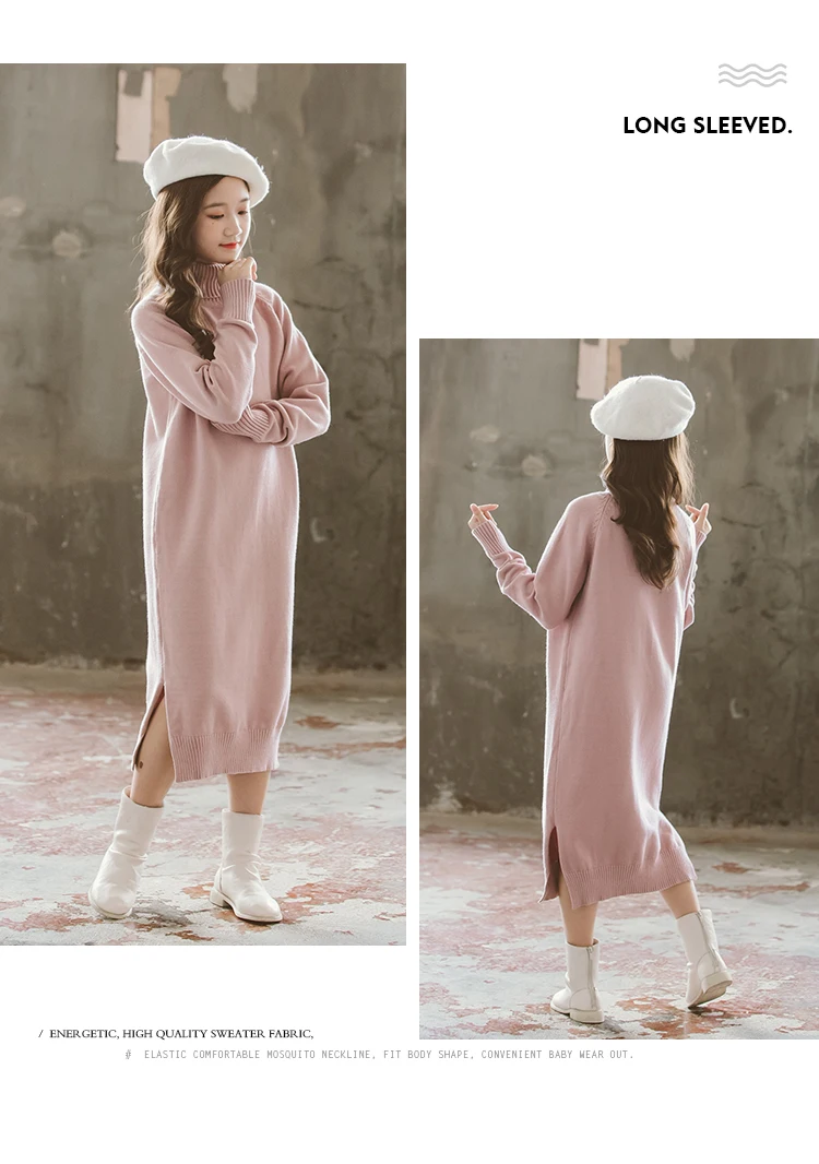 Girls Sweater Dress For Kids Autumn Winter Straight Dresses Korean ...