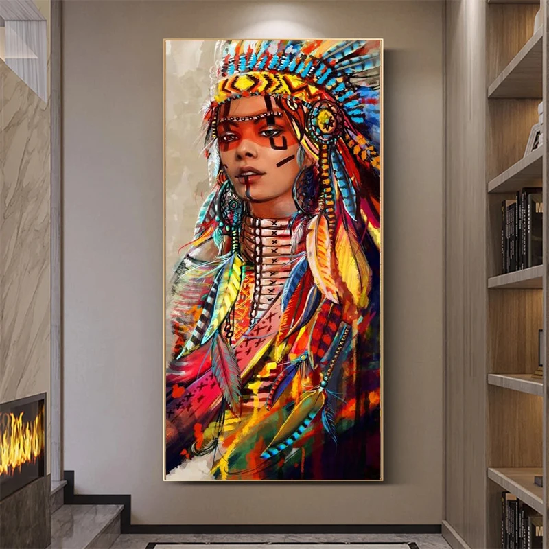 American Indian Girl Painting