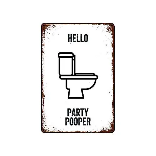 Metal-Tin-Sign-Hello-Party-Pooper-Sign-for-Bar-Pub-Home-Vintage-Retro ...
